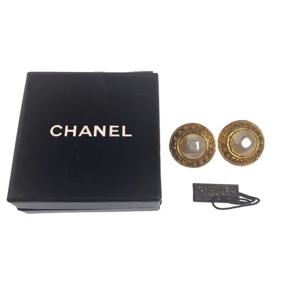 CHANEL | Jewelry | Chanel Fake Pearl Gp Gold Earrings | Poshmark